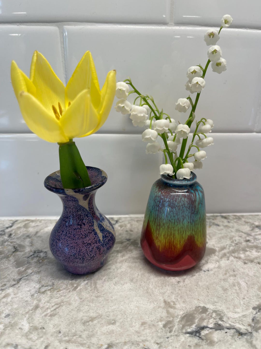 Set of 2 Mini Pottery Vases. Adorable for Mini Arrangements. - Etsy