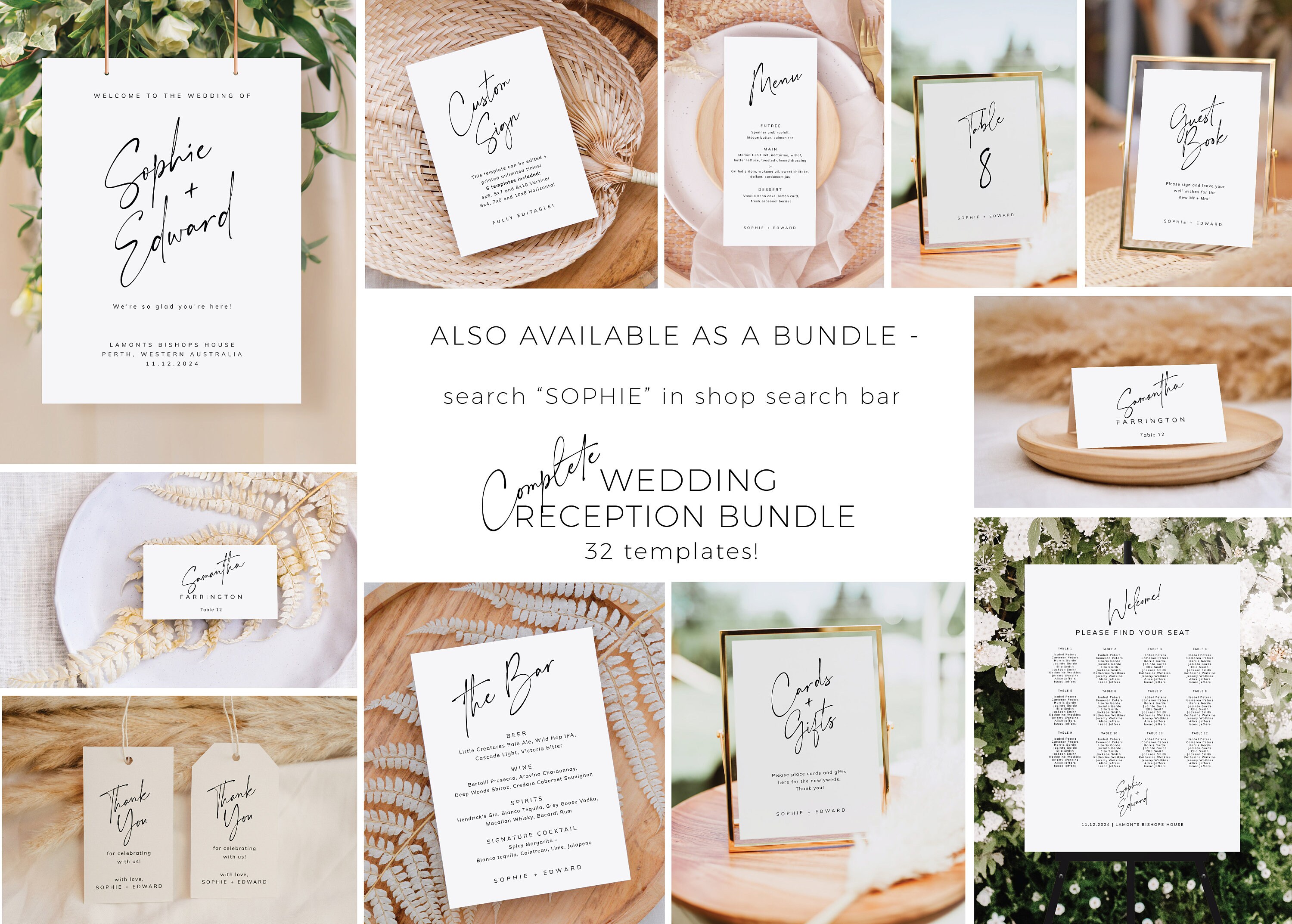 Fully Editable Modern Wedding Sign Template Unlimited Download 5x7 8x10 ...