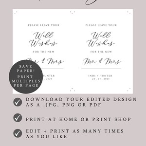 Well Wishes for Mr and Mrs Sign for Minimalist Wedding | Advice and ...