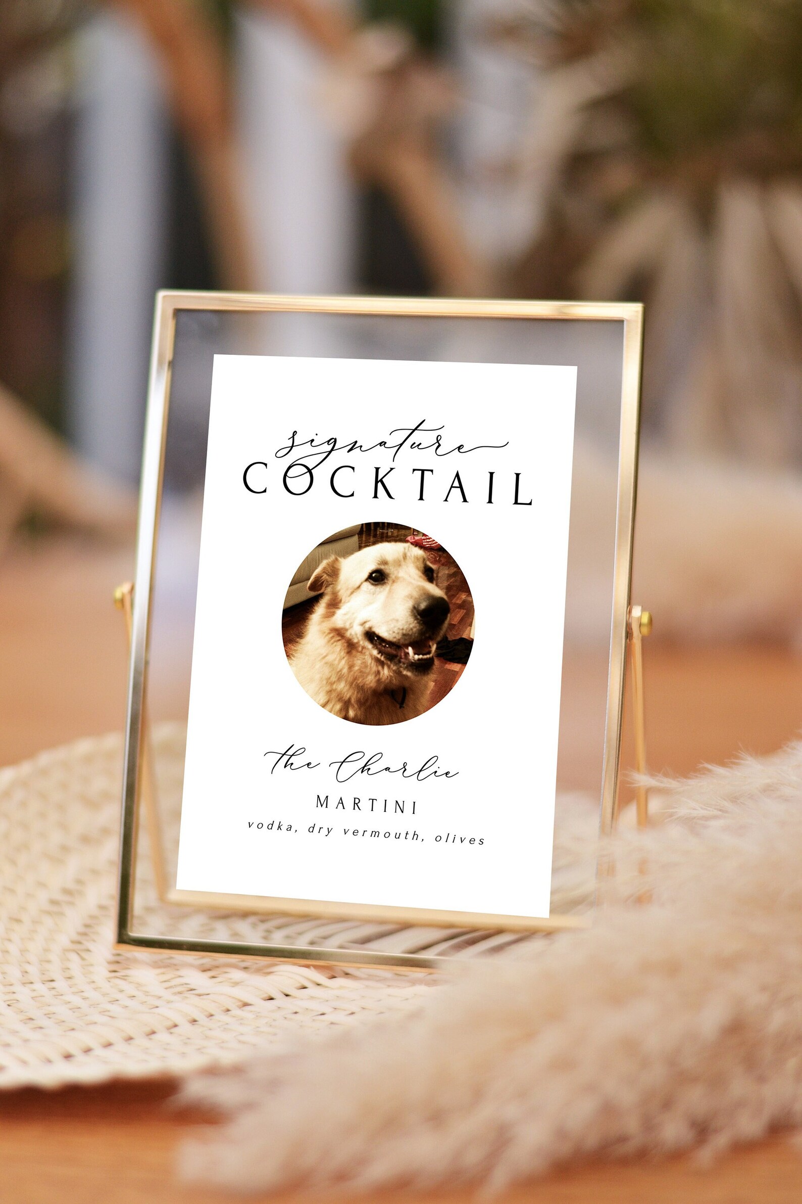 Dog Signature Cocktail Sign | Signature Drink Sign Dog Template | Dog ...