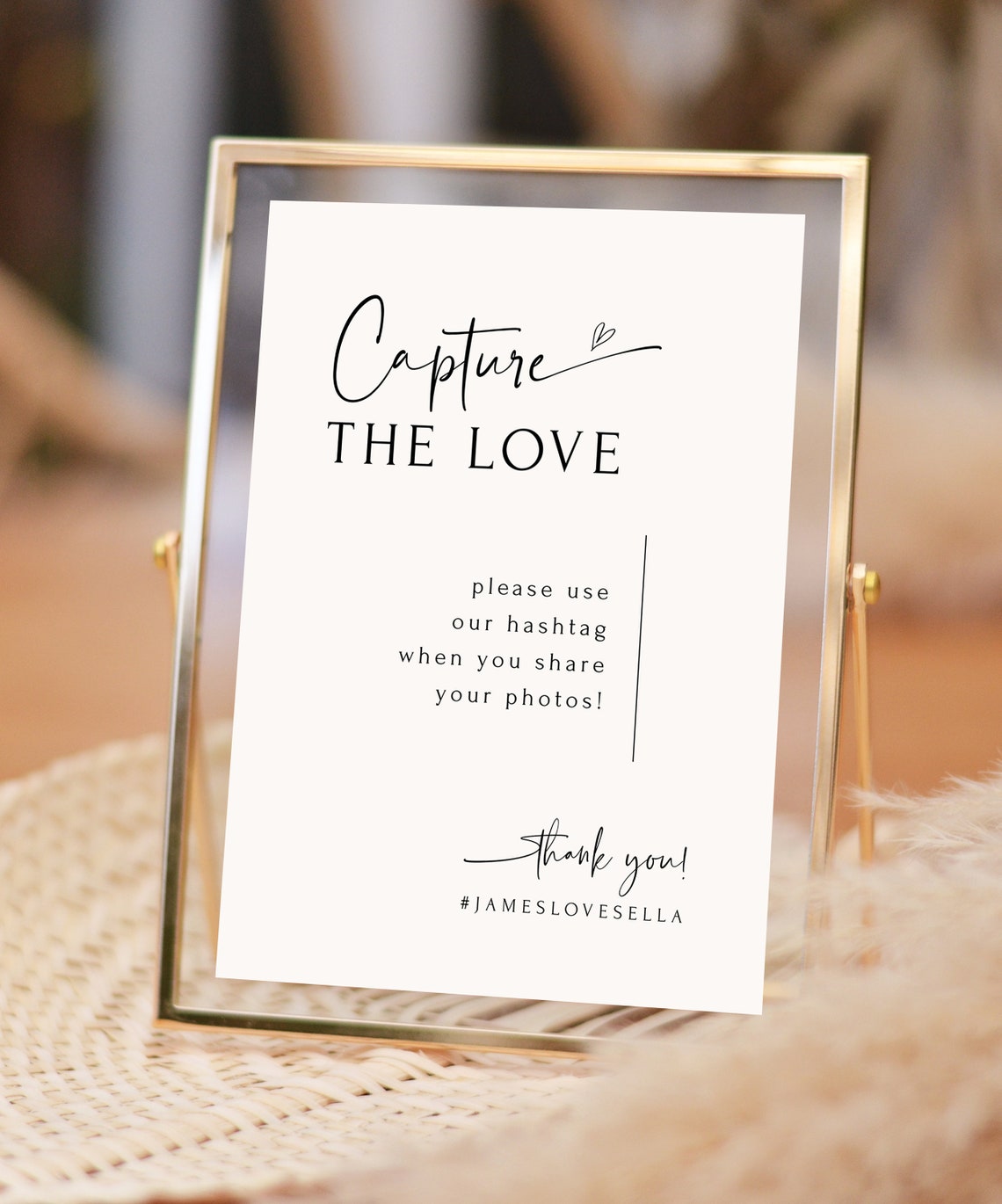 Capture the Love Sign Printable Wedding Instagram Hashtag - Etsy