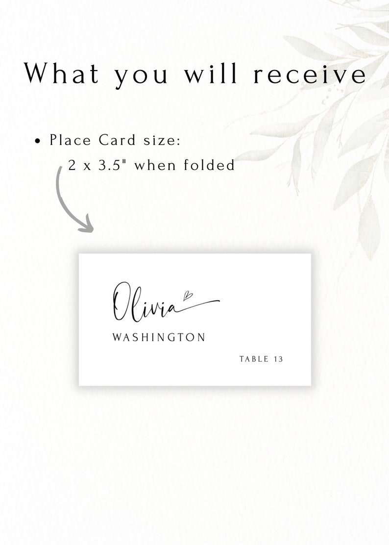 Name Placeholder Card Template Wedding Reception Editable - Etsy