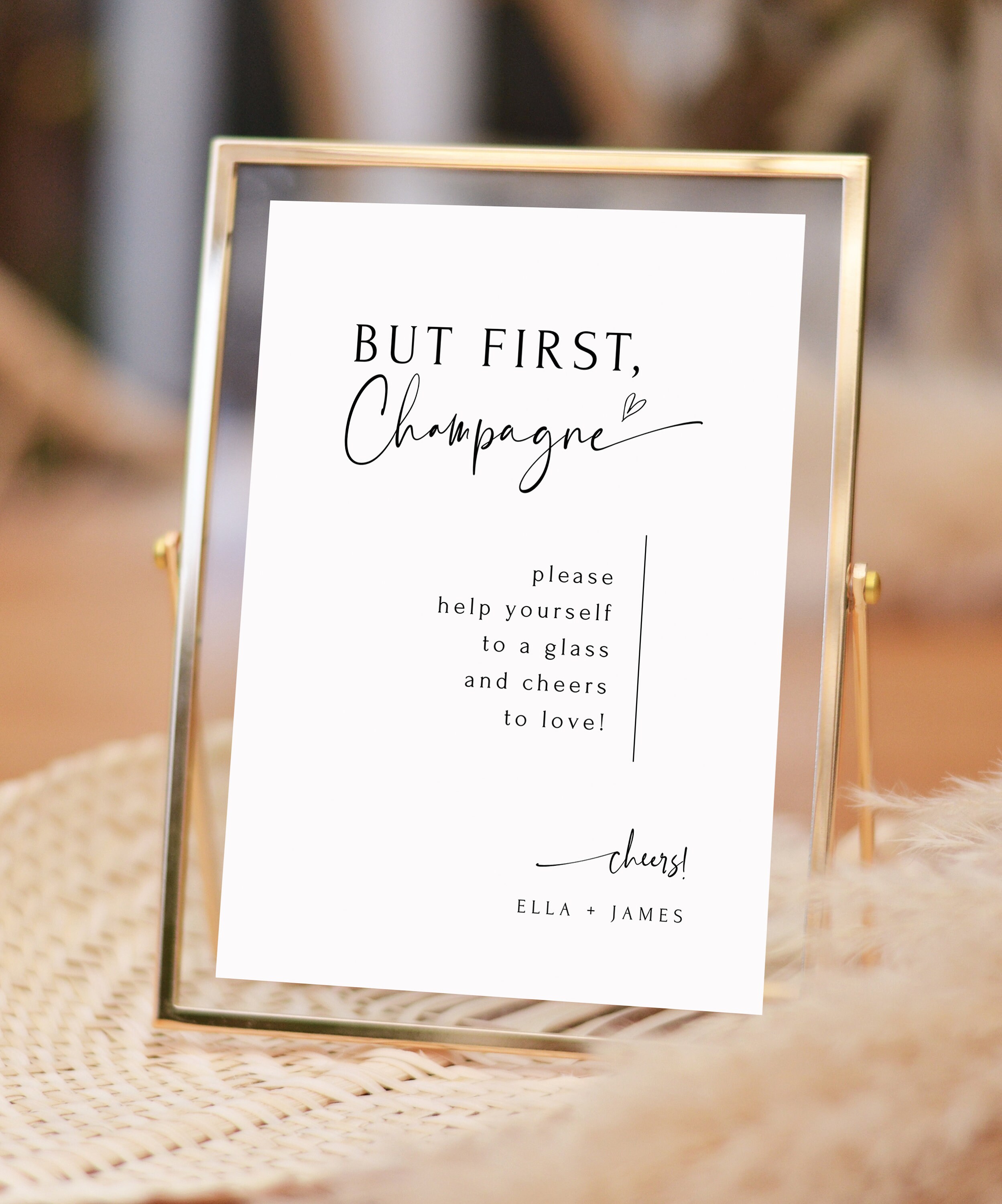 But First Champagne Sign Template | Bar Cart Decor Sign | Wedding ...