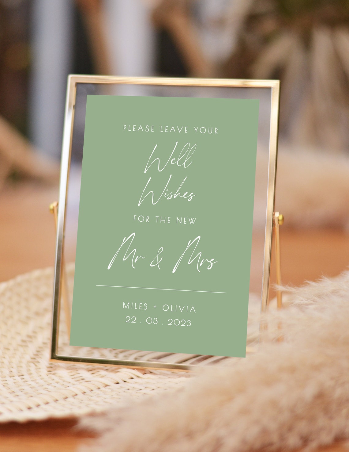 Well Wishes for Mr and Mrs Sign for Minimalist Wedding | Advice and ...