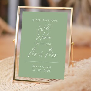 Well Wishes for Mr and Mrs Sign for Minimalist Wedding | Advice and ...