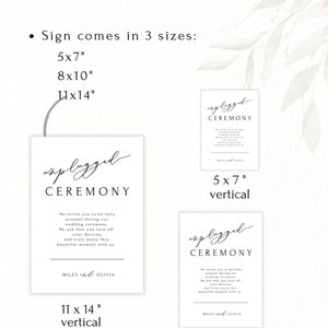 Unplugged Ceremony Sign Template | Unplugged Wedding Ceremony Sign ...