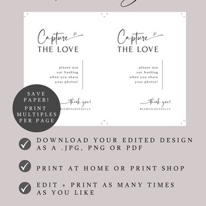 Capture the Love Sign Printable | Wedding Instagram Hashtag Sign ...