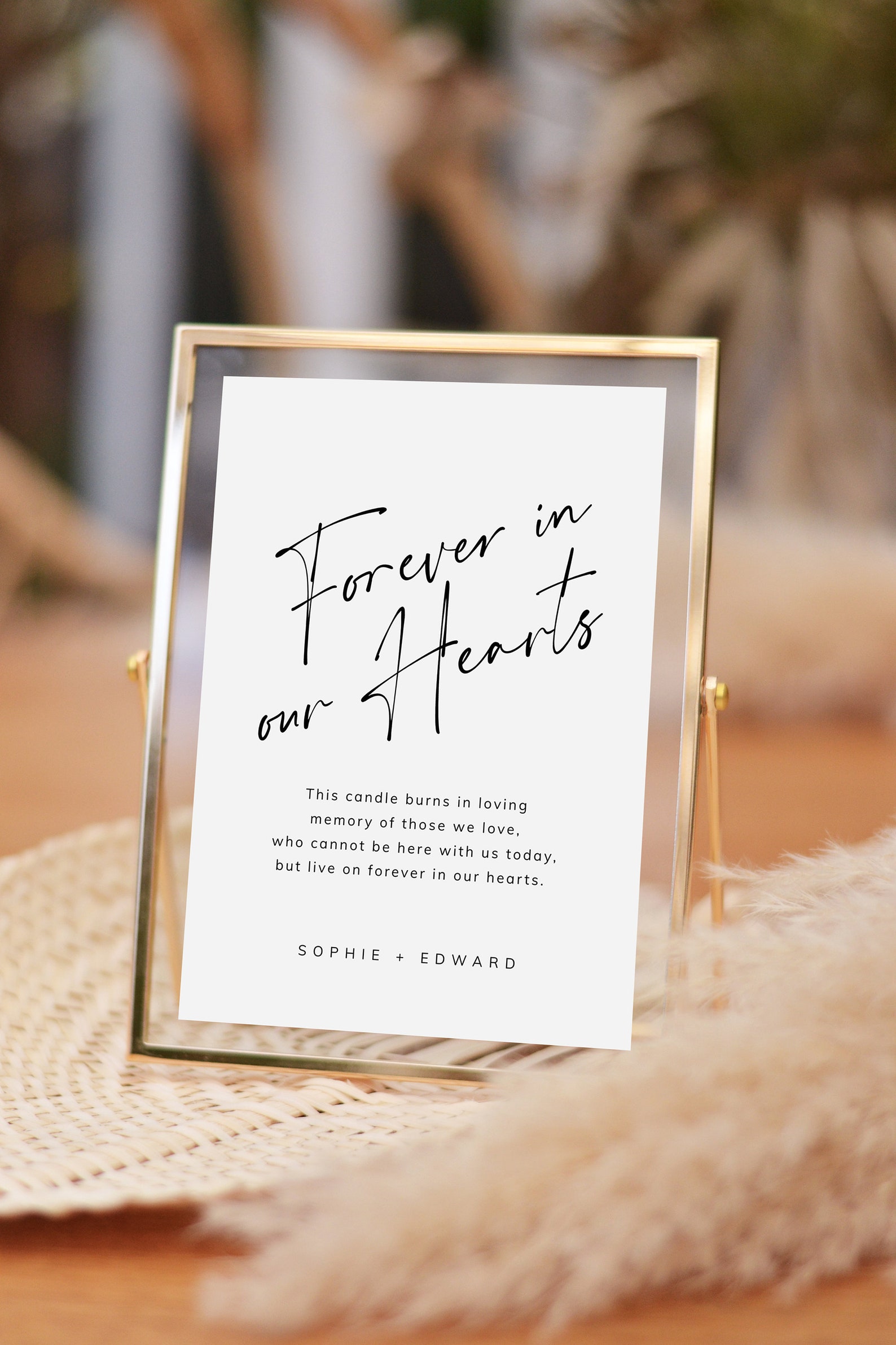 Memorial Wedding Sign Template Forever in Our Hearts Template Sign in ...
