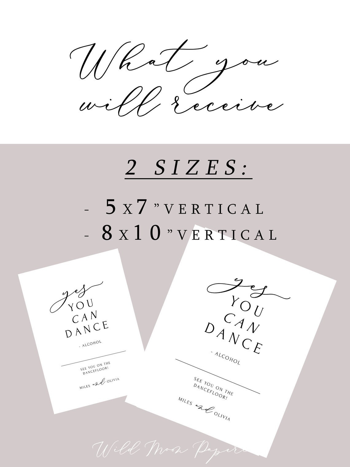Dance Floor Sign Template for Wedding Yes You Can Dance Alcohol Sign ...