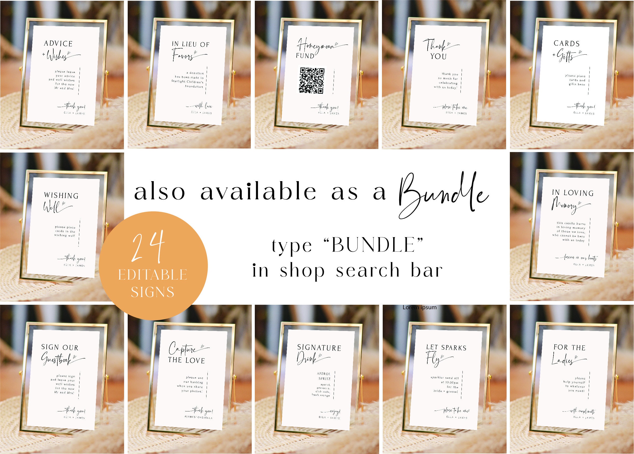 Custom Editable 5x7 Wedding Sign Template | Fully Editable Unlimited ...