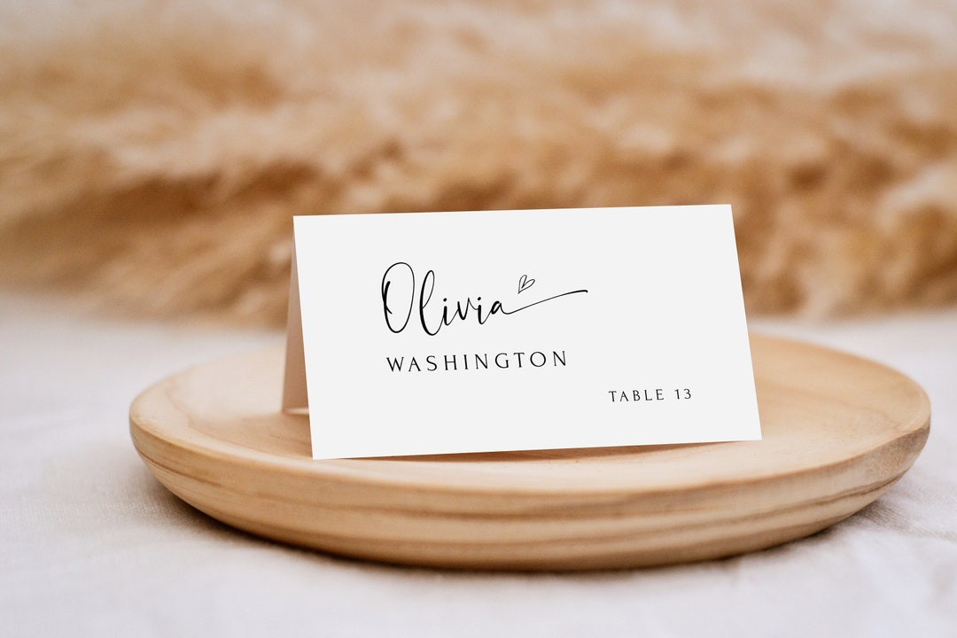 Wedding Place Card Template, Editable Instant Download | Tent Place Card Name Placeholder ...