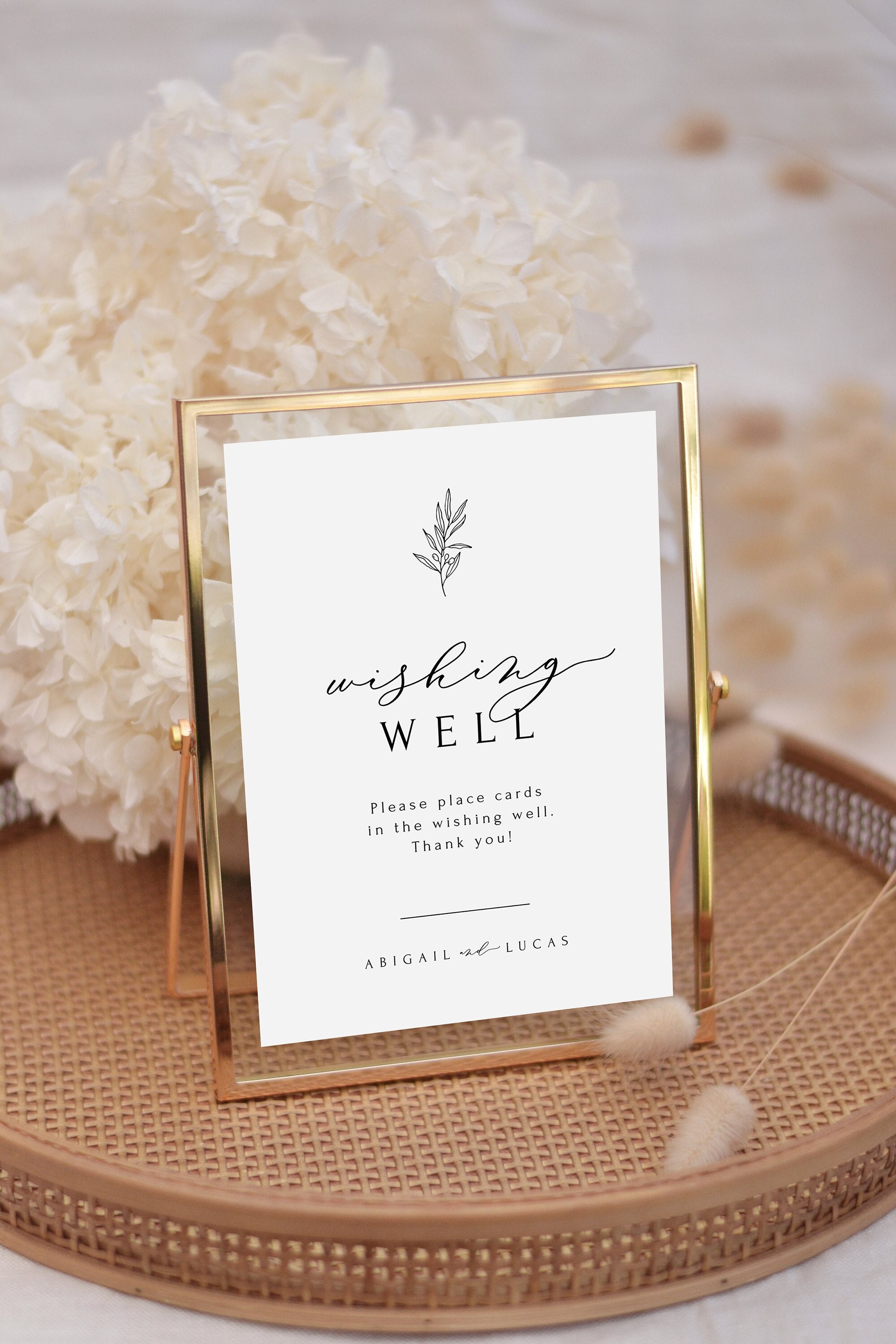 Wishing Well Sign Template Cards and Gifts Sign for Minimalist Wedding ...