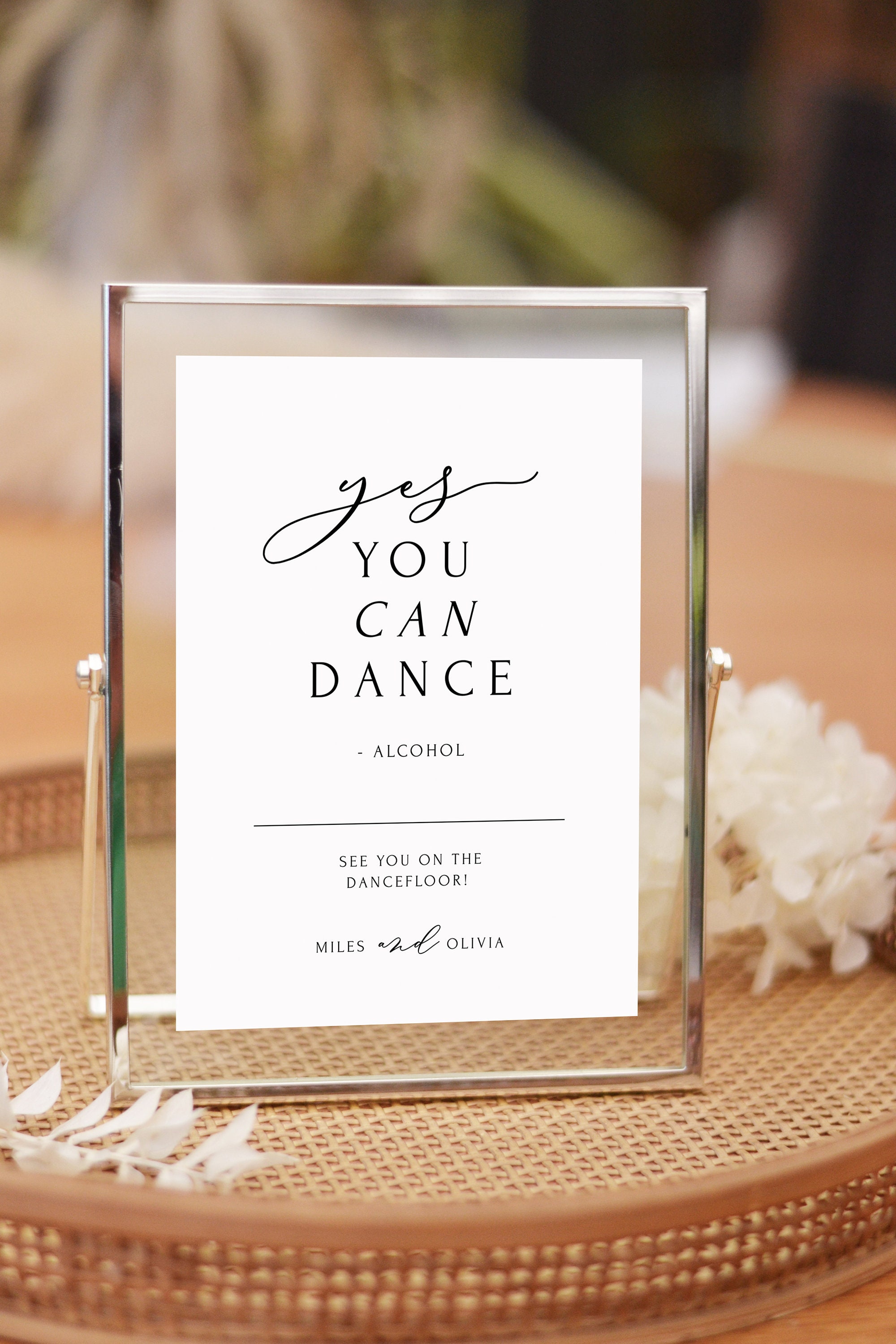 Dance Floor Sign Template for Wedding Yes You Can Dance Alcohol Sign ...