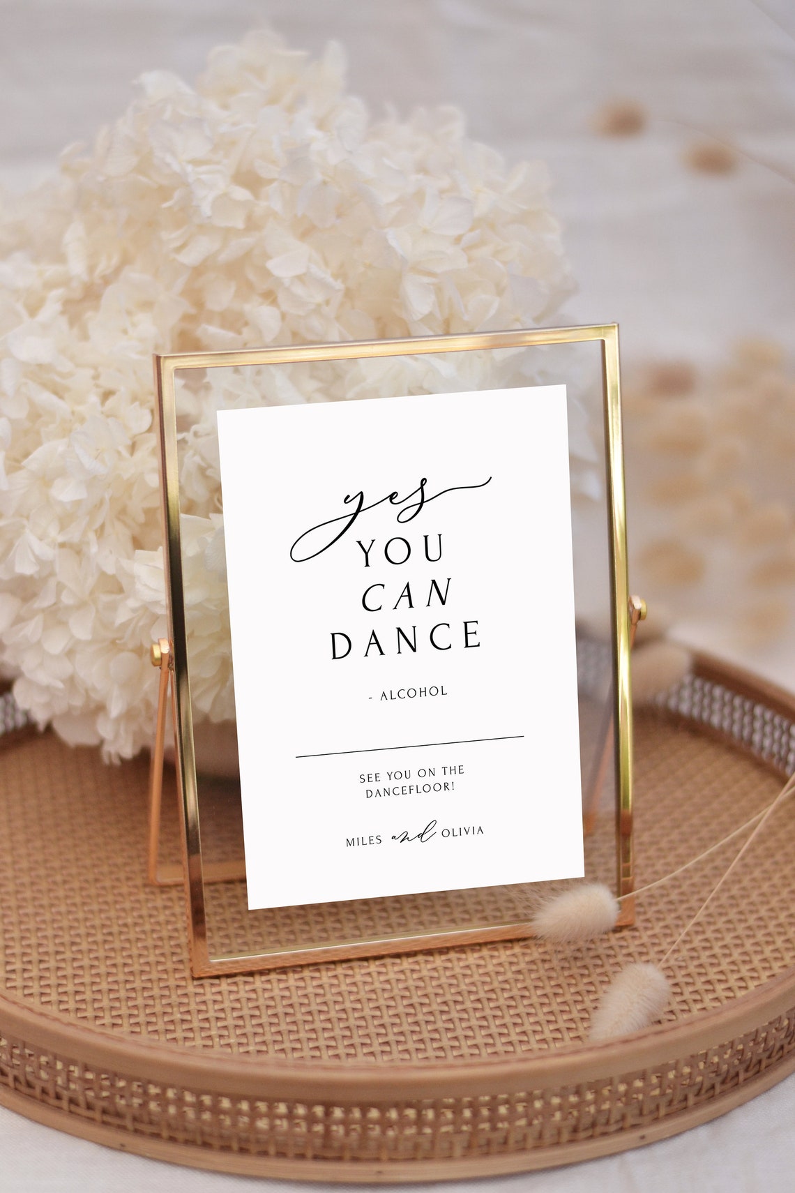 Dance Floor Sign Template for Wedding Yes You Can Dance Alcohol Sign ...