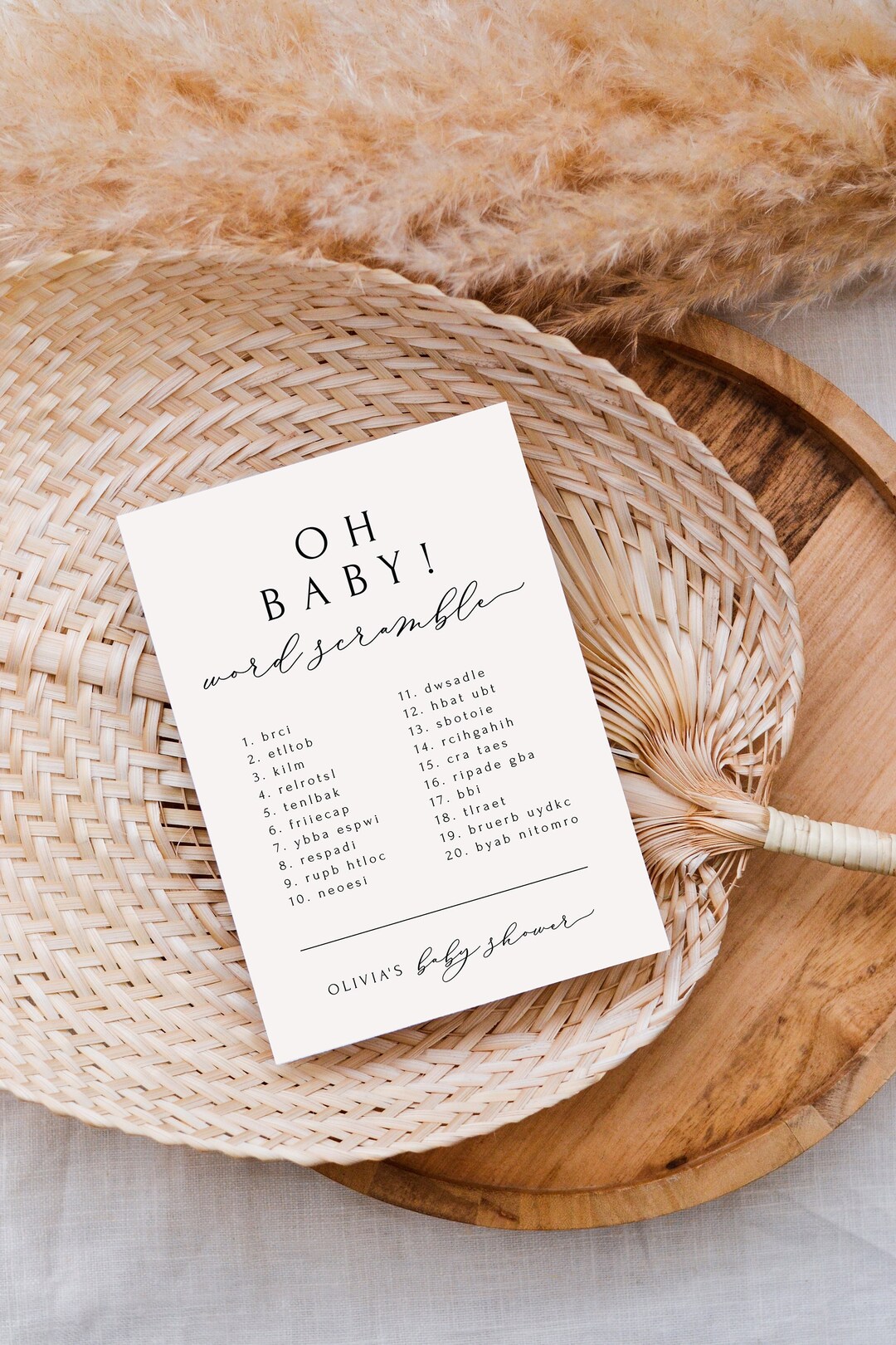 Baby Shower Word Scramble Printable Template | Word Sleuth Baby Shower ...
