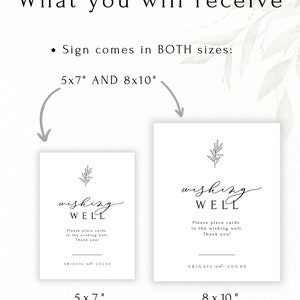 Wishing Well Sign Template | Cards and Gifts Sign for Minimalist ...