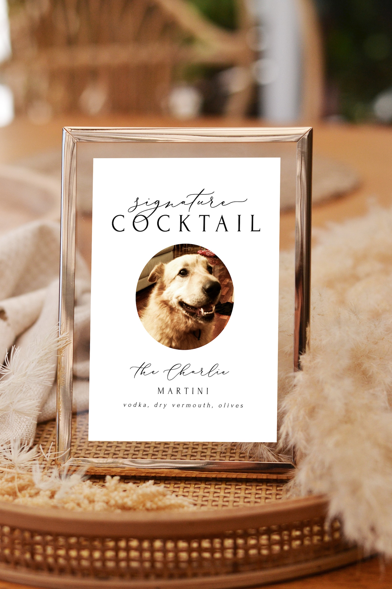 Dog Signature Cocktail Sign | Signature Drink Sign Dog Template | Dog ...