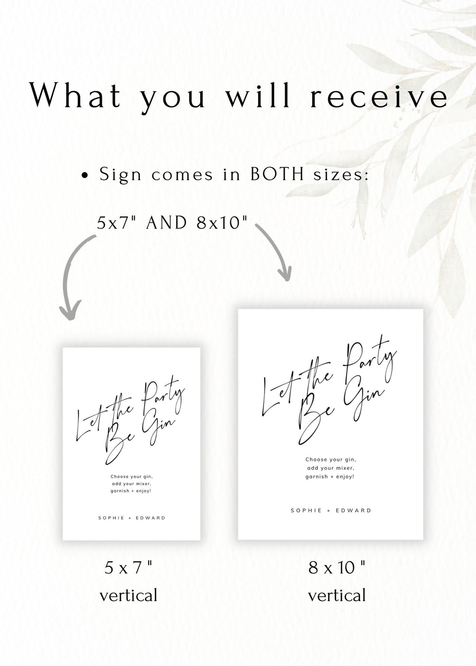 Pink Bow Gin Bar Sign Template | Wedding Gin Bar Menu | Let the Party ...