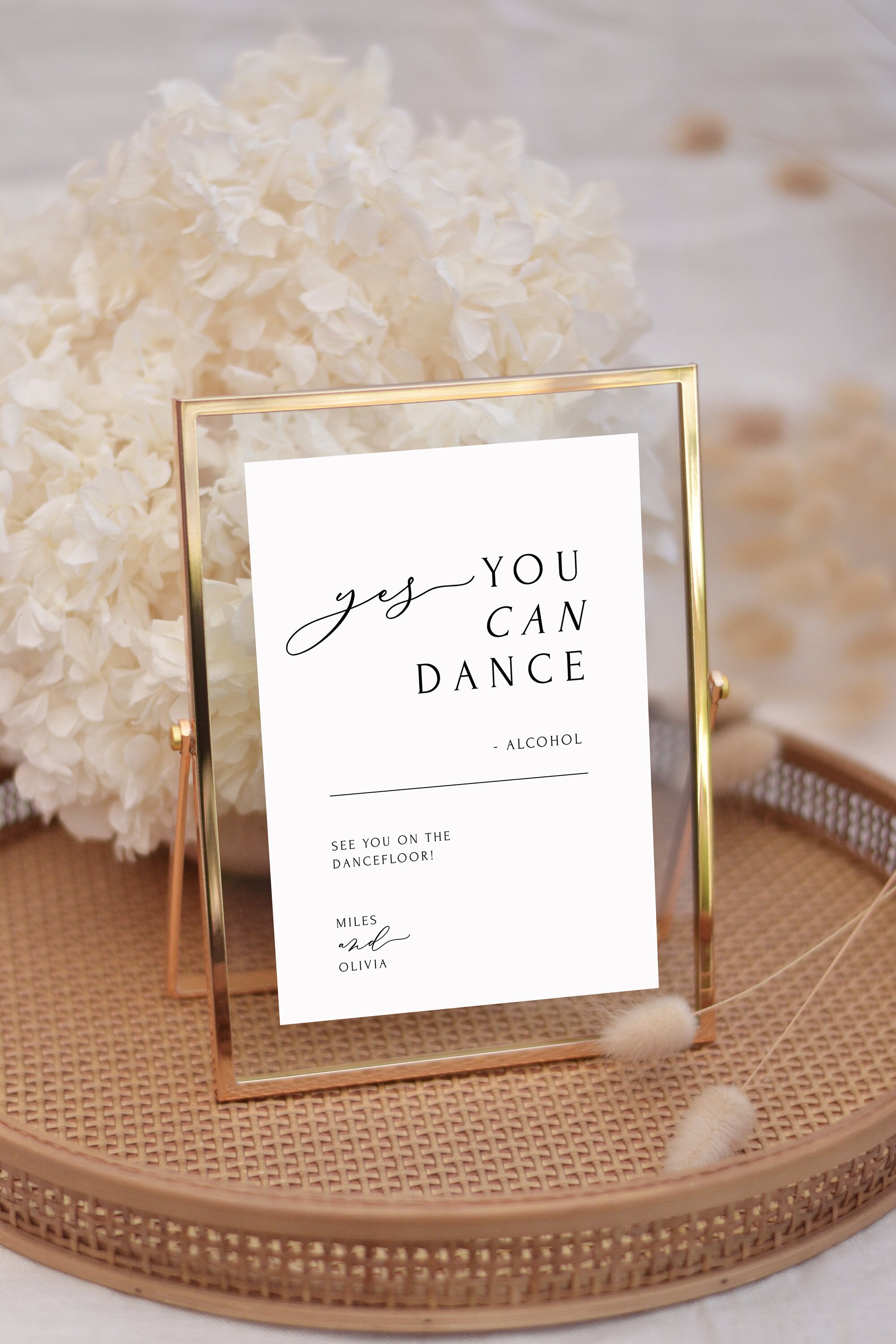 Dance Floor Sign Template for Wedding | Yes You Can Dance Alcohol Sign ...