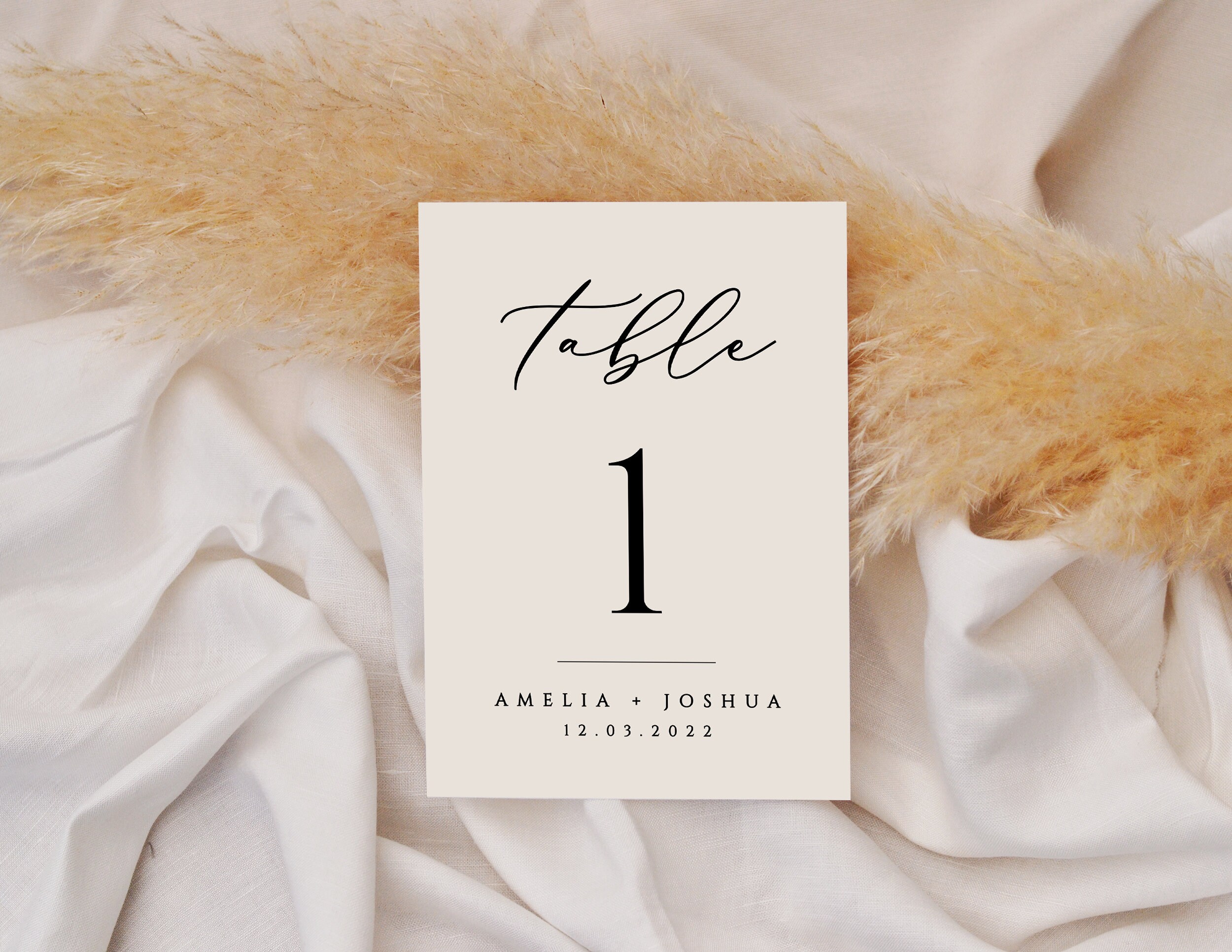 Table Number Sign for Minimalist Wedding Table No Bridal Table ...