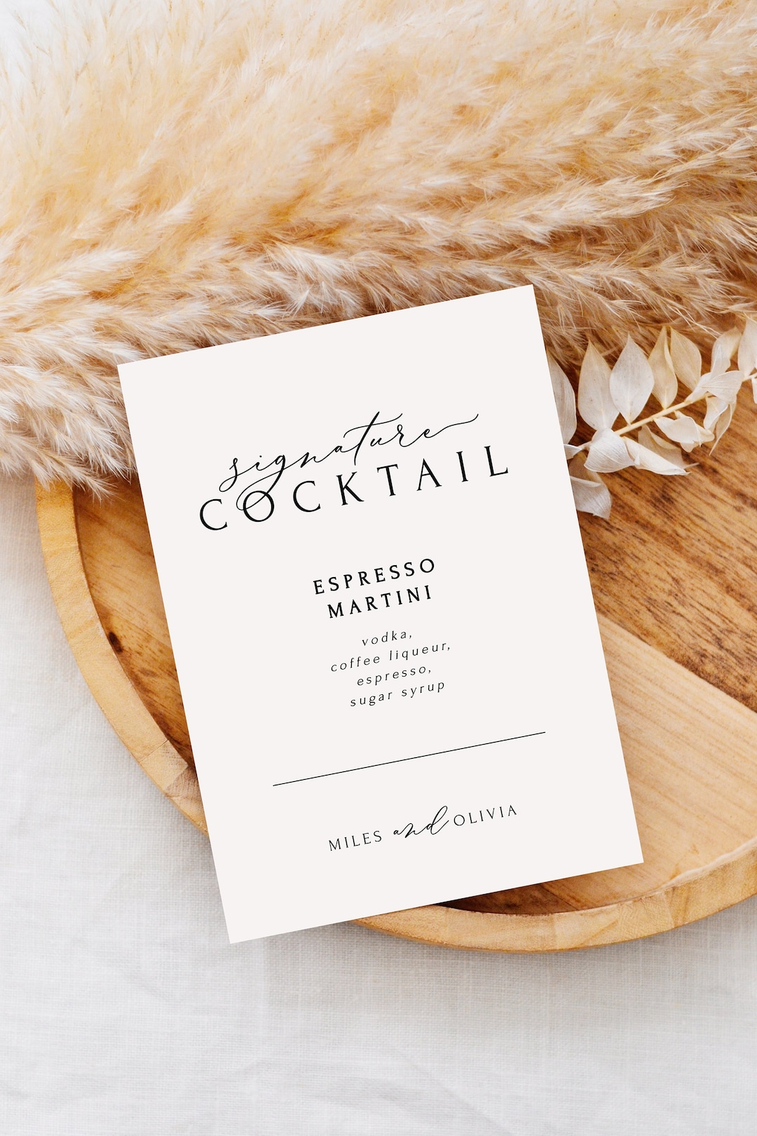 Signature Cocktail Sign Template | Signature Drink Sign | His and Hers ...