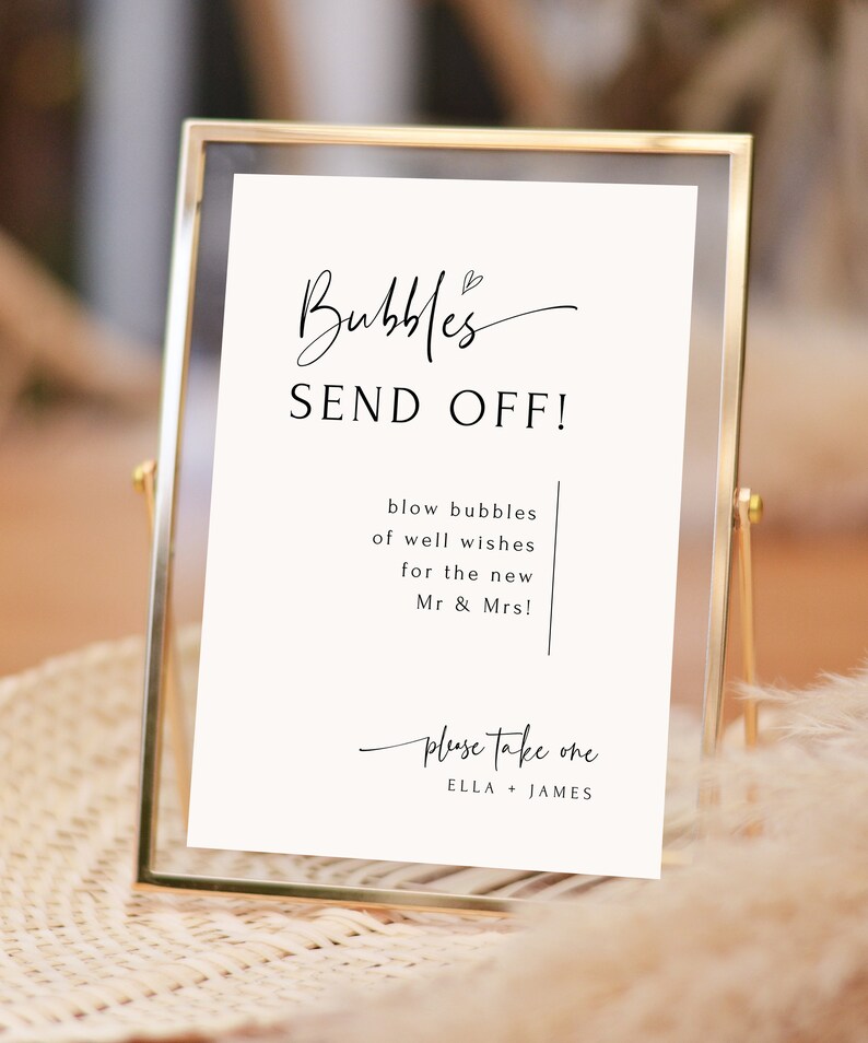 Bubbles Send off Sign Template for Wedding Bubbles for Send off Sign ...
