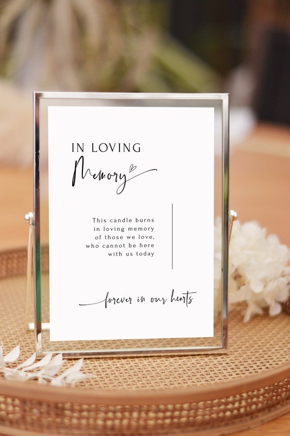 In Loving Memory Memorial Wedding Sign Template This - Etsy