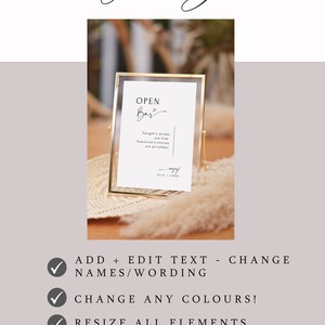 Open Bar Sign Template | Drinks Are on Us Sign | Signature Drink Sign ...