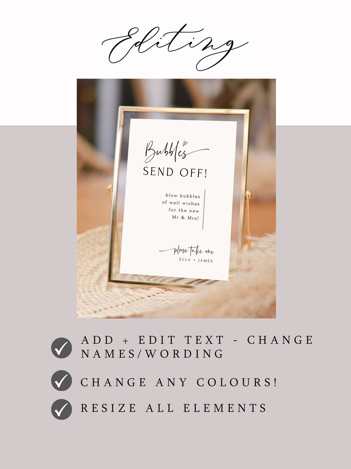 Bubbles Send off Sign Template for Wedding Bubbles for Send off Sign ...