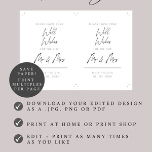 Well Wishes for Mr and Mrs Sign for Minimalist Wedding | Advice and ...