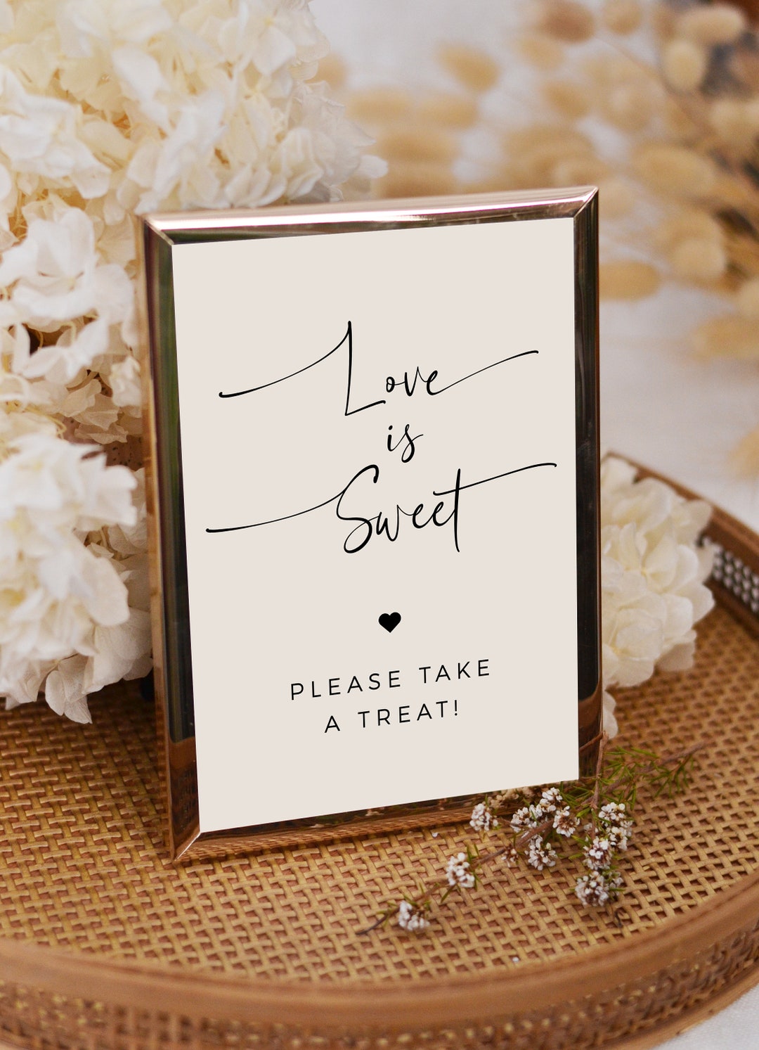 Love is Sweet Sign for Minimalist Wedding | Printable Bonbonniere Sign ...