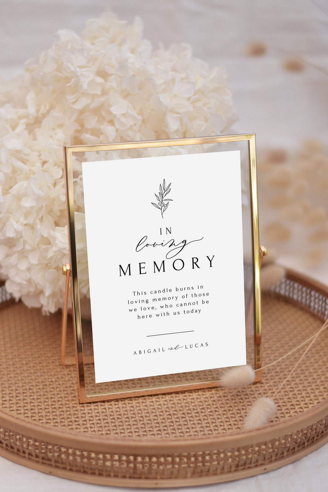 In Loving Memory Sign | Memorial Wedding Sign Template | This Candle ...