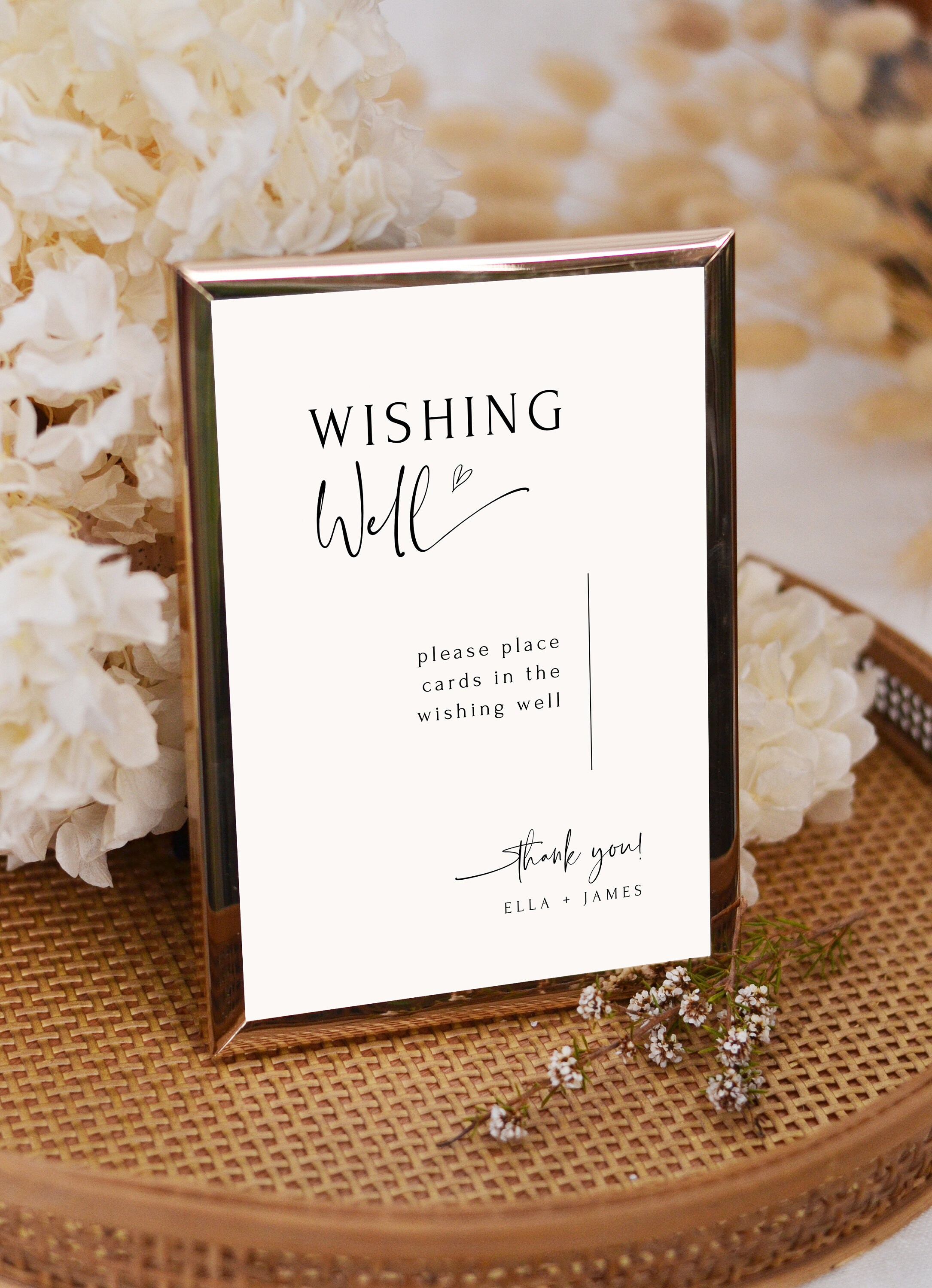 Wishing Well Sign Template Wedding 5x7 and 8x10 Cards and - Etsy