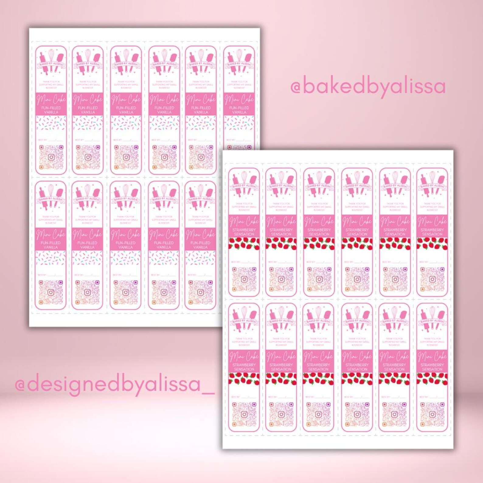 Editable Mini Cake Tin Labels for Canva | Cute and Customizable Designs ...