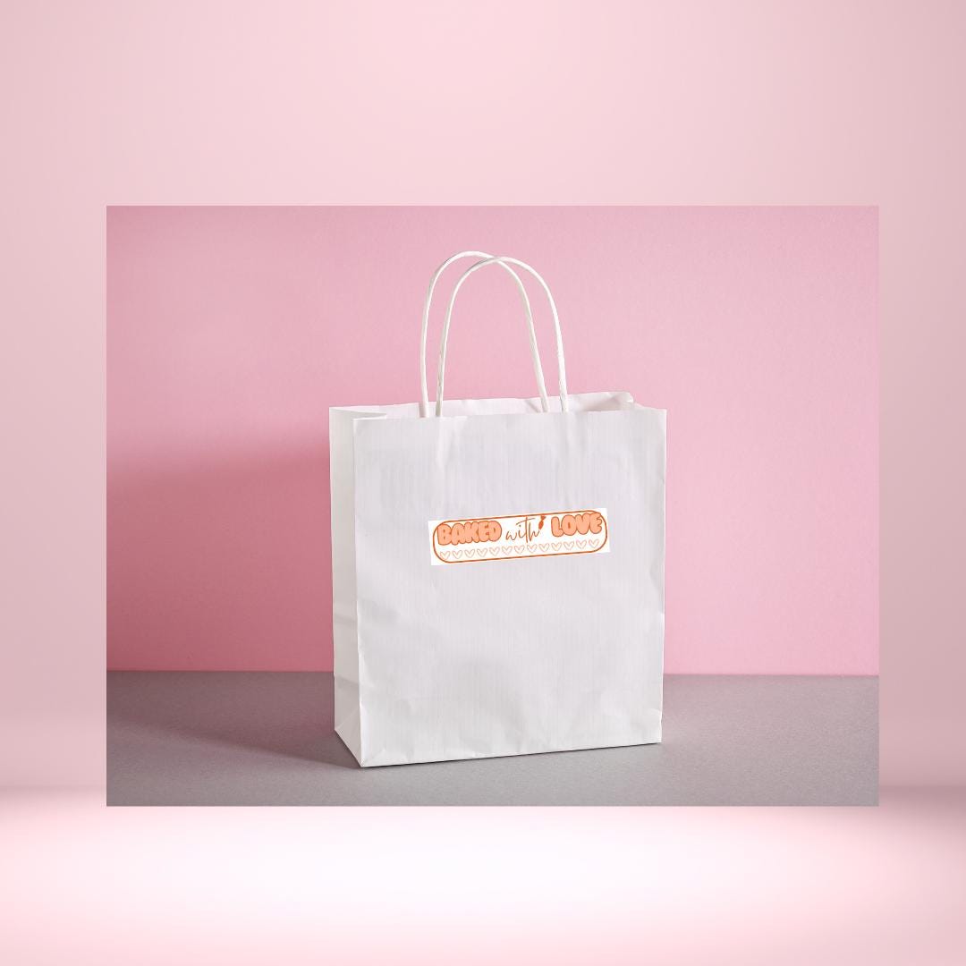 Mini Cake Tin Labels, Dessert Labels Baked With Love Label best by Date ...