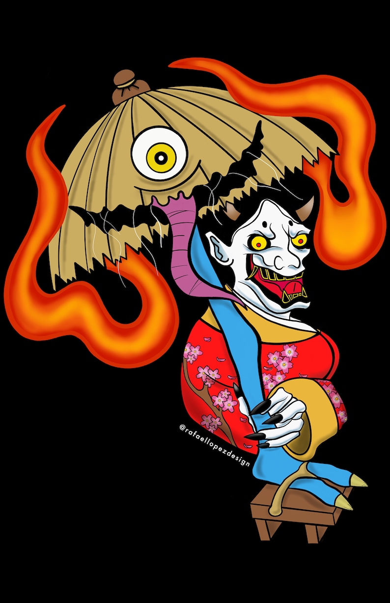 Geisha Hannya Yokai T-shirt Japanse Art T-shirt Tattoo Art T Shirt ...