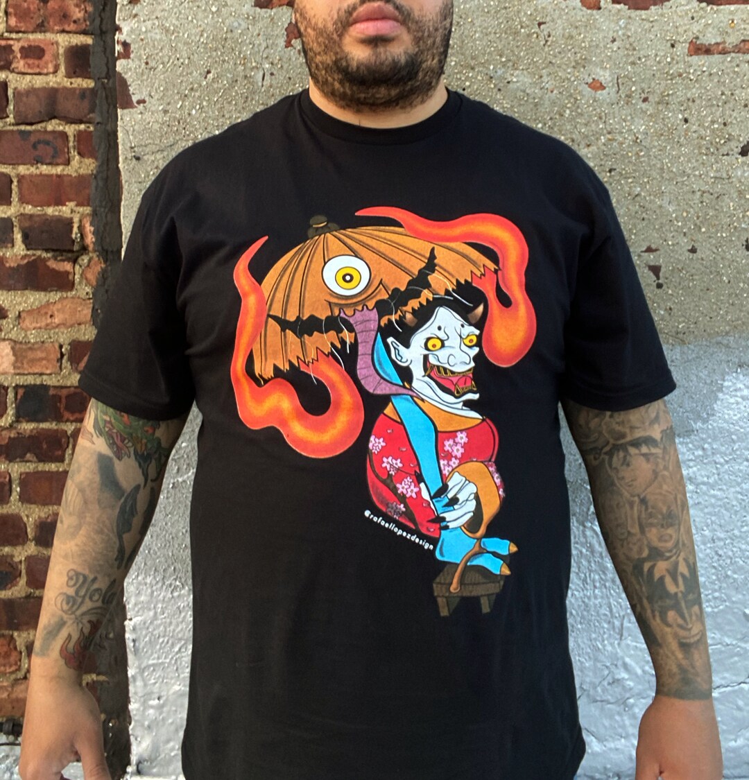 Geisha Hannya Yokai T-shirt Japanse Art T-shirt Tattoo Art T Shirt ...