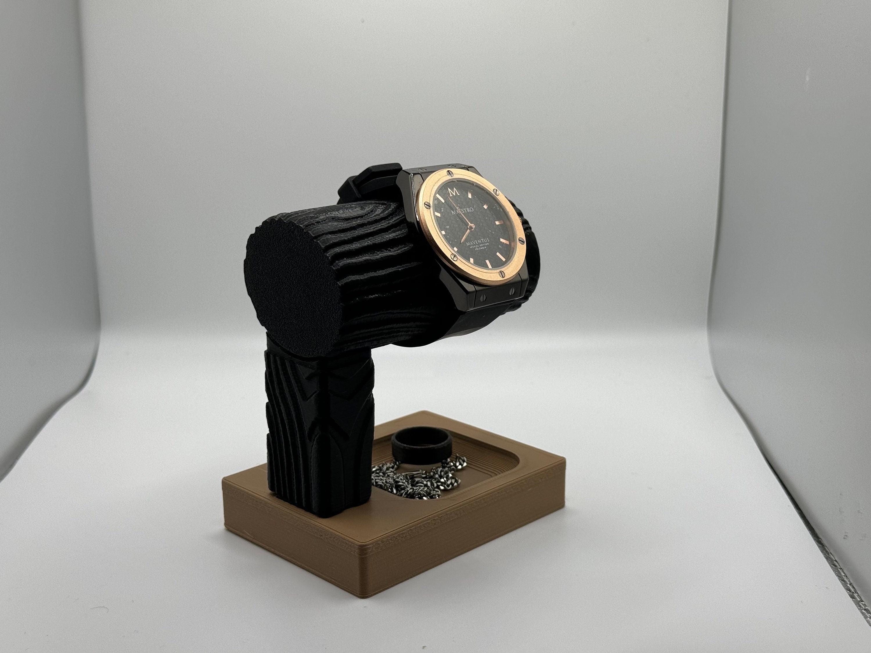 Wooden Watch Stand (3D Printed) Wristwatch Storage | Timepiece Storage ...