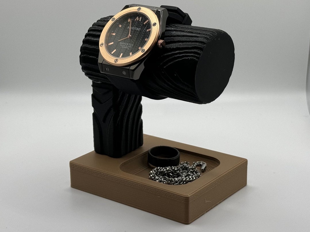 Wooden Watch Stand (3D Printed) Wristwatch Storage | Timepiece Storage ...