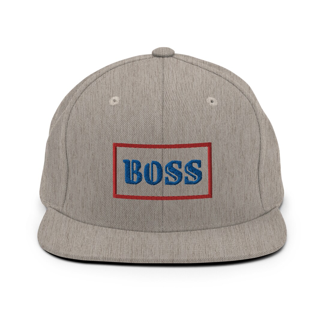BOSS Embroidered Snapback Hat Be the Boss - Etsy