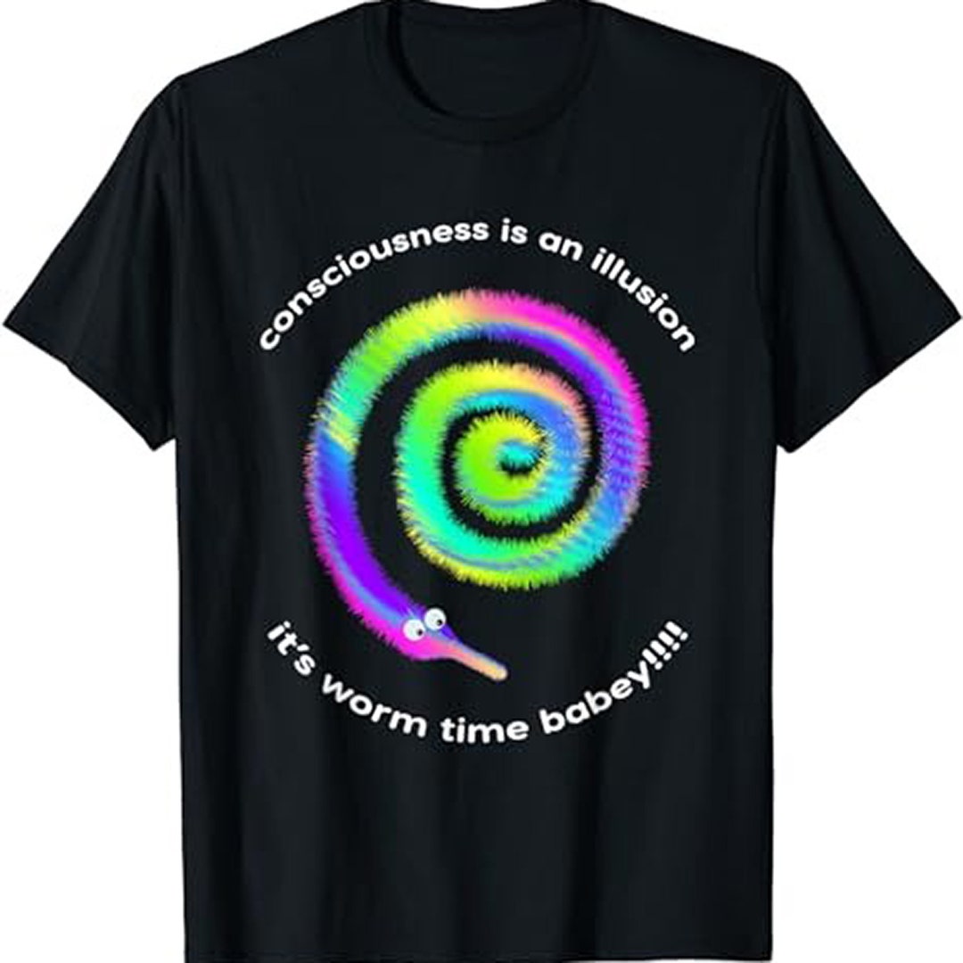 Its Worm Time Babey, Fuzzy Worms String Meme Rainbow Tie Dye Classic T ...