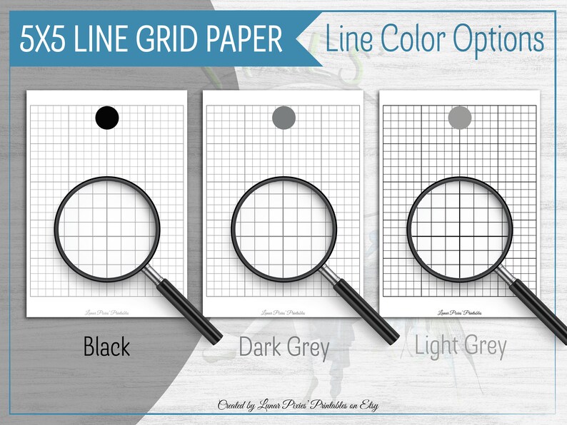 Line Graph 5x5 Grid Printable PDF Planner Page Inserts: Black - Etsy