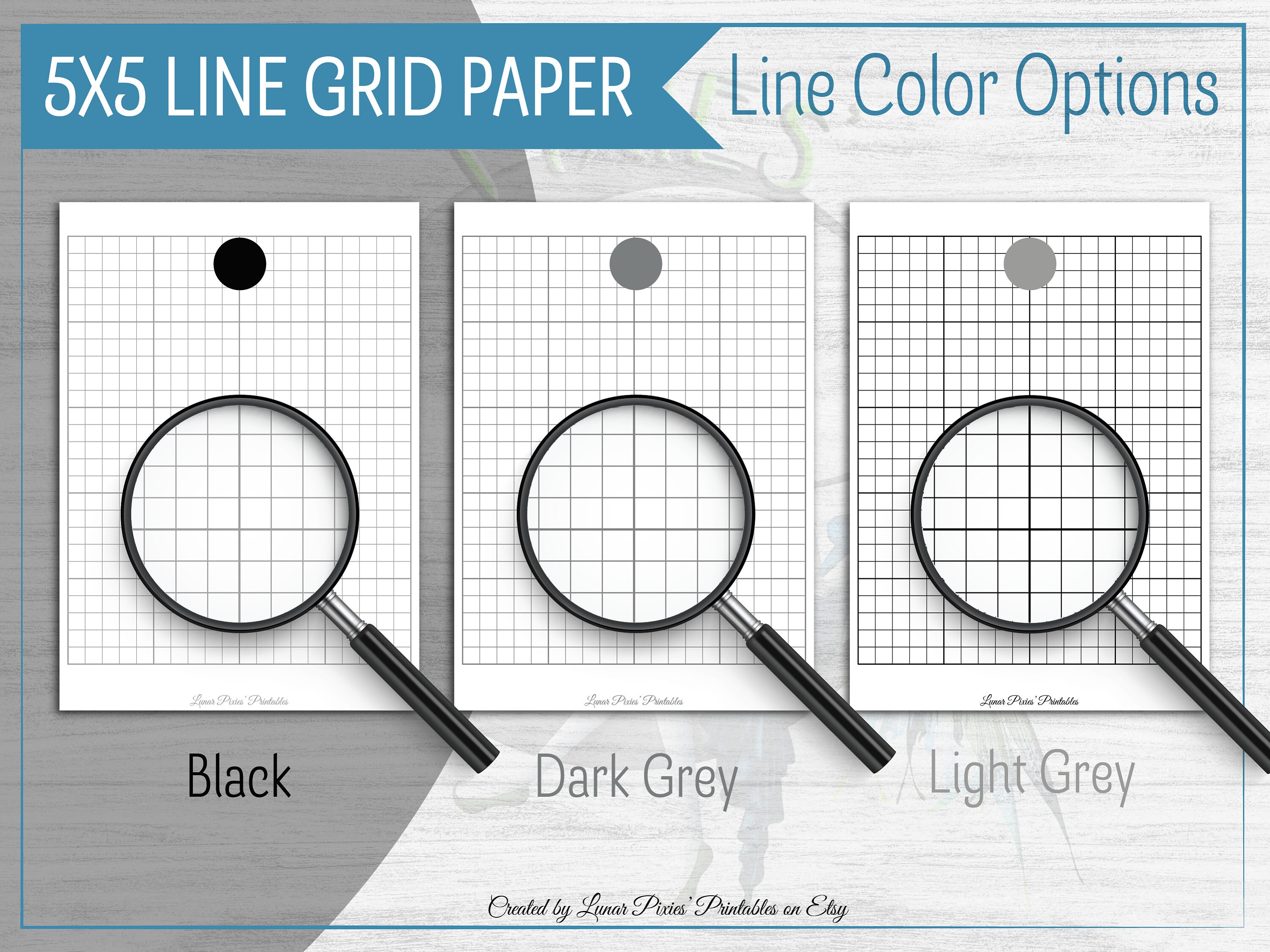 Line Graph 5x5 Grid Printable PDF Planner Page Inserts: Black - Etsy