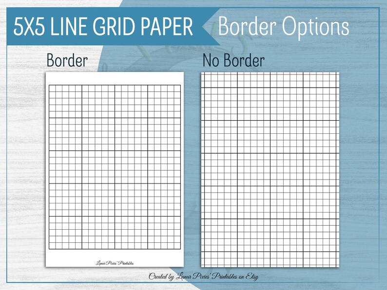 Line Graph 5x5 Grid Printable PDF Planner Page Inserts: Black - Etsy