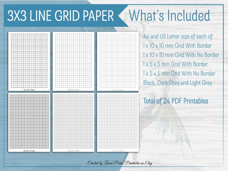 Line Graph 3x3 Grid Printable Planner Page Inserts: Black - Etsy Canada