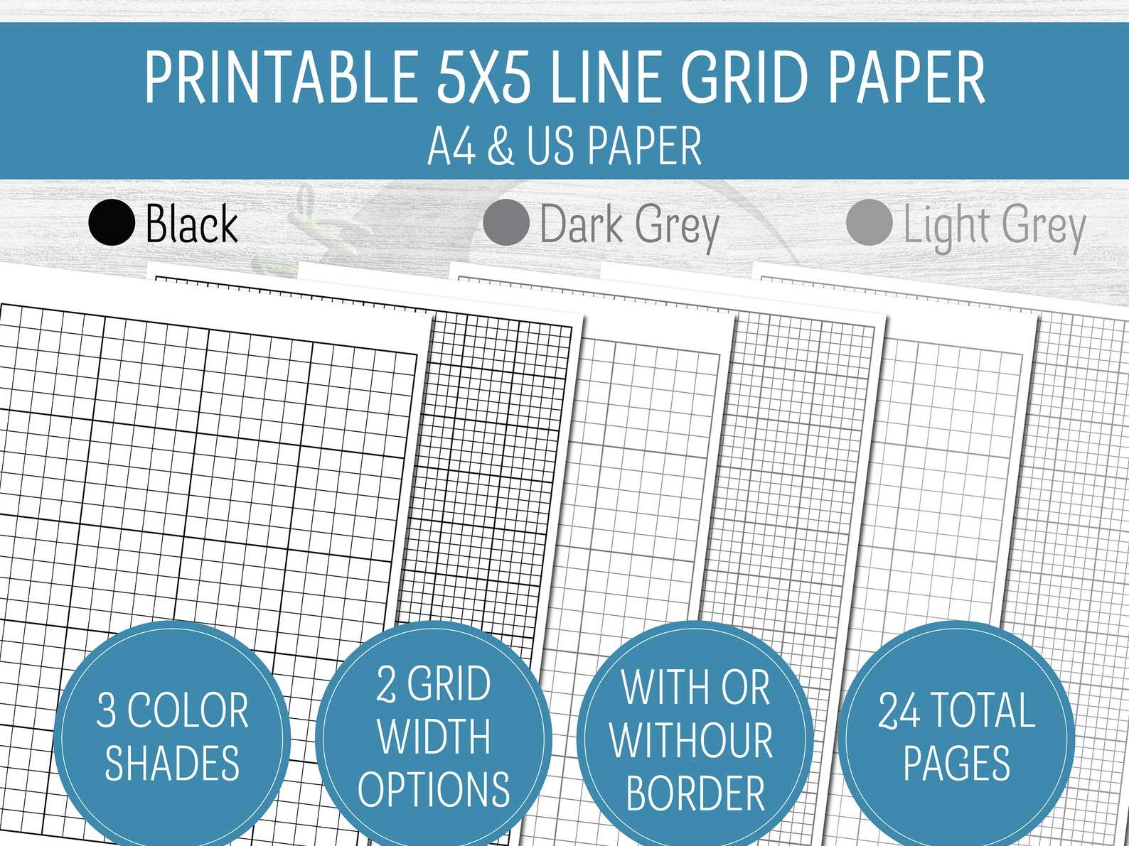 Line Graph 5x5 Grid Printable PDF Planner Page Inserts: Black - Etsy