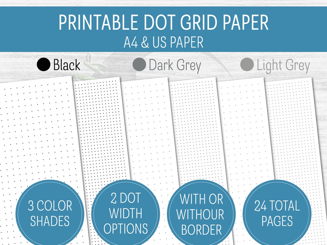 Dotted Graph Grid Printable Planner Page Inserts: Black and - Etsy