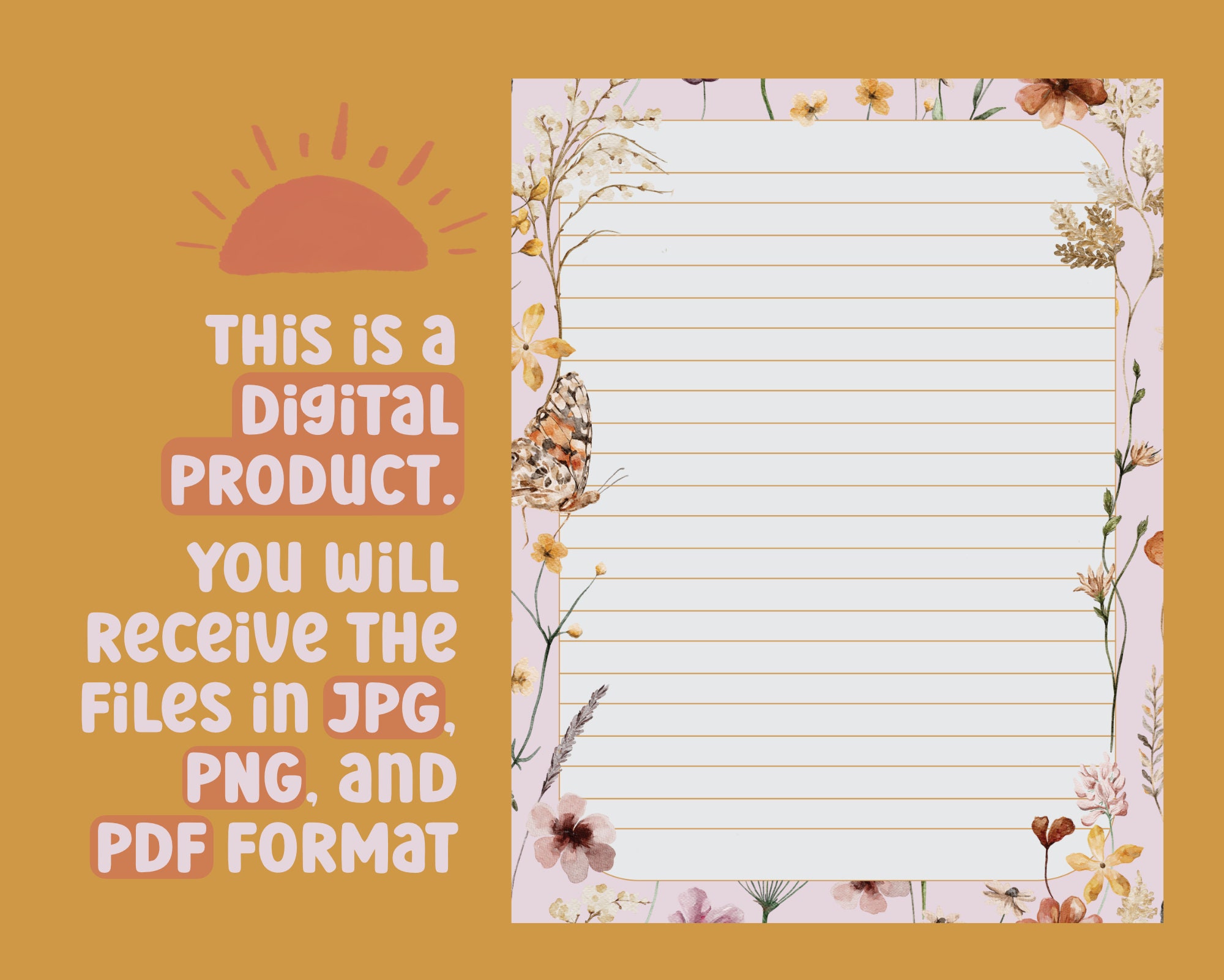 Printable Memo Paper Digital Notebook Page Letter Sized - Etsy