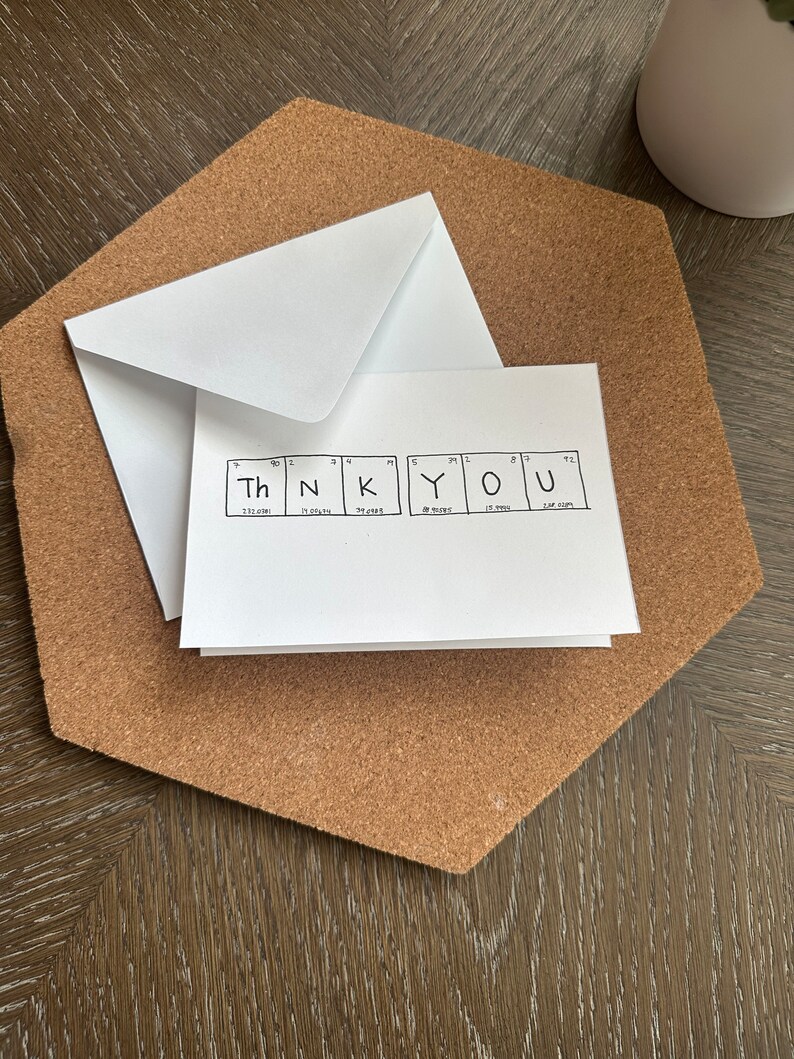 Periodic Table Thank You Card - Etsy