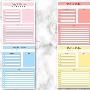 Pastel to Do List Printable | Letter A4 A5 | Printable PDF | Instant ...